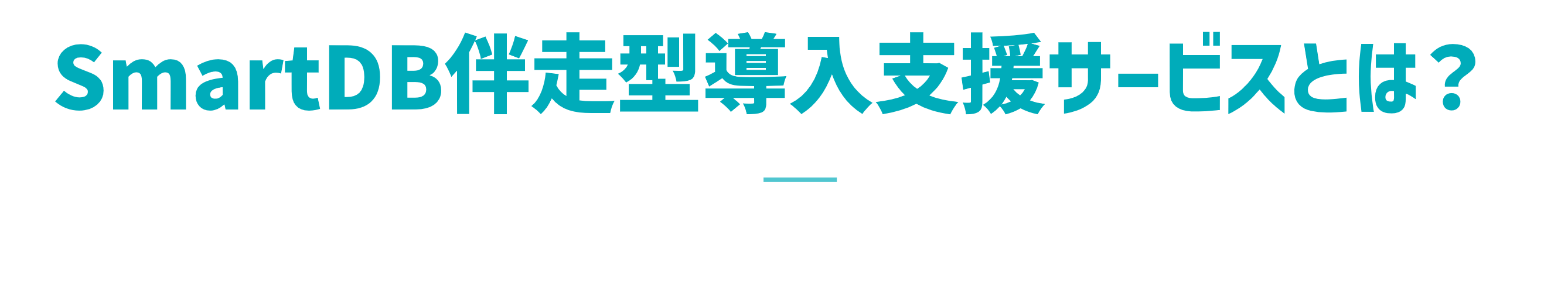 SmartDB伴走型導入支援サービス